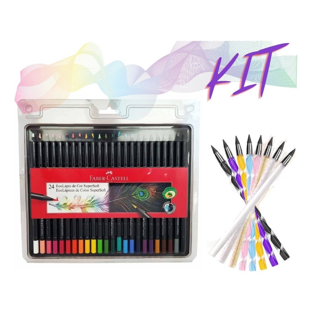 Caixa Lapis 24 EcoLapis SuperSoft Profissional Desenho Artistico + 1 ...