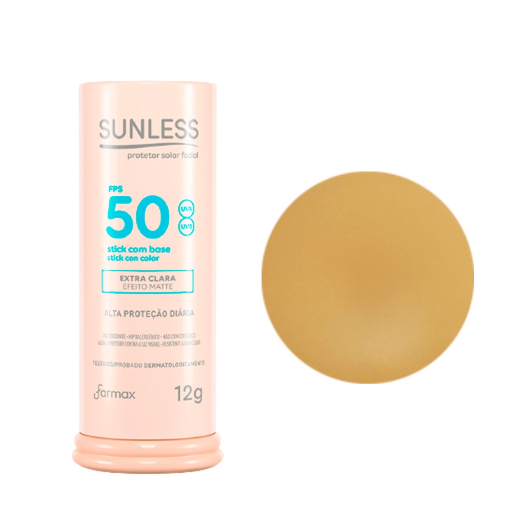 Protetor Solar Facial Stick Farmax Com Base Fps50 Efeito Matte - 12G ...