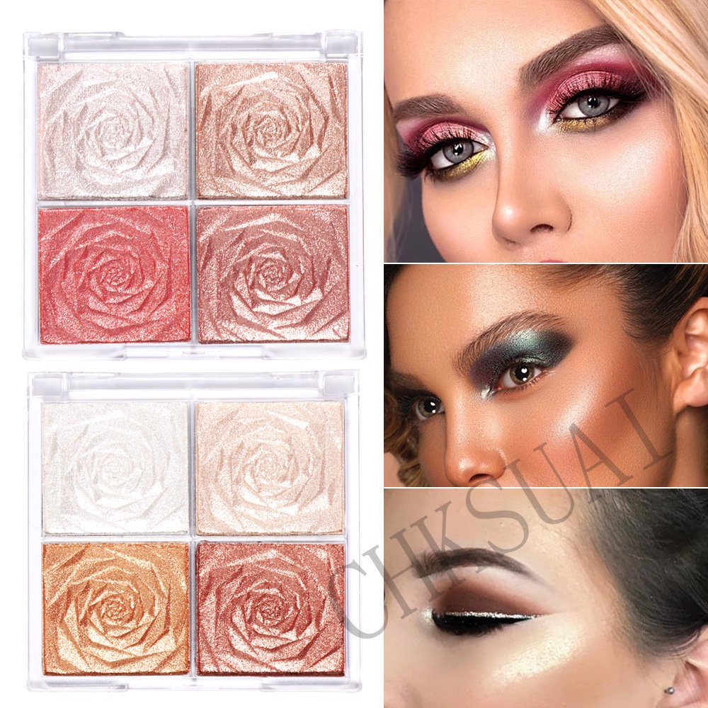 Paleta De Pó Brilhante Iluminador Maquiagem Face Contorno Shimmer ...