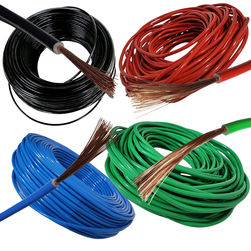 Cabo Original Fio Flexível 6mm com 10 Metros cores: preto, | Shopee Brasil