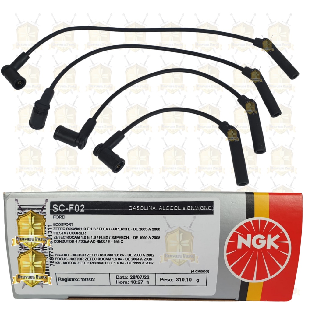 Cabo Vela Ecosport 1.6 Zetec Rocam 2003 2004 2005 2006 2007 2008 Original NGK SCF02 | Shopee Brasil