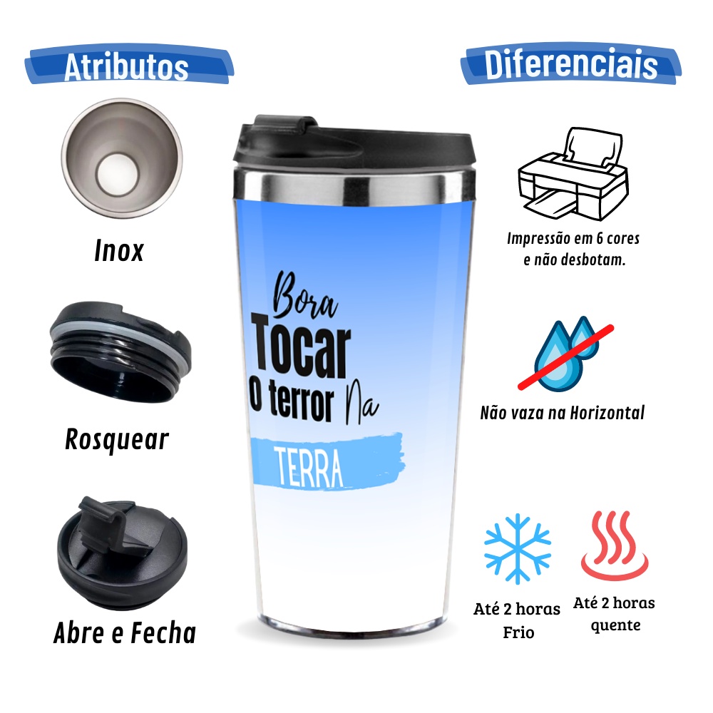Copo Termico Personalizado Bora Tocar o Terro na Terra | Shopee Brasil