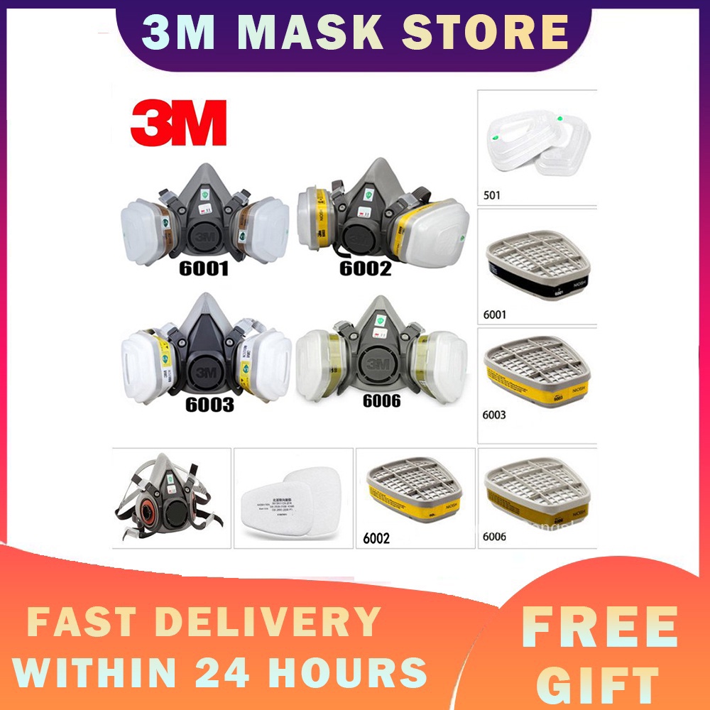 Máscara De Gás 3M 6200 + 6001/6002/6003/6006 Pintura Em Spray De Ácido Anti-Rachadura ...