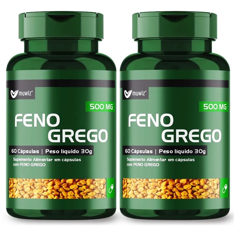 Feno Grego Puro 120 Cápsulas 500mg 2 frascos 60 caps | Shopee Brasil