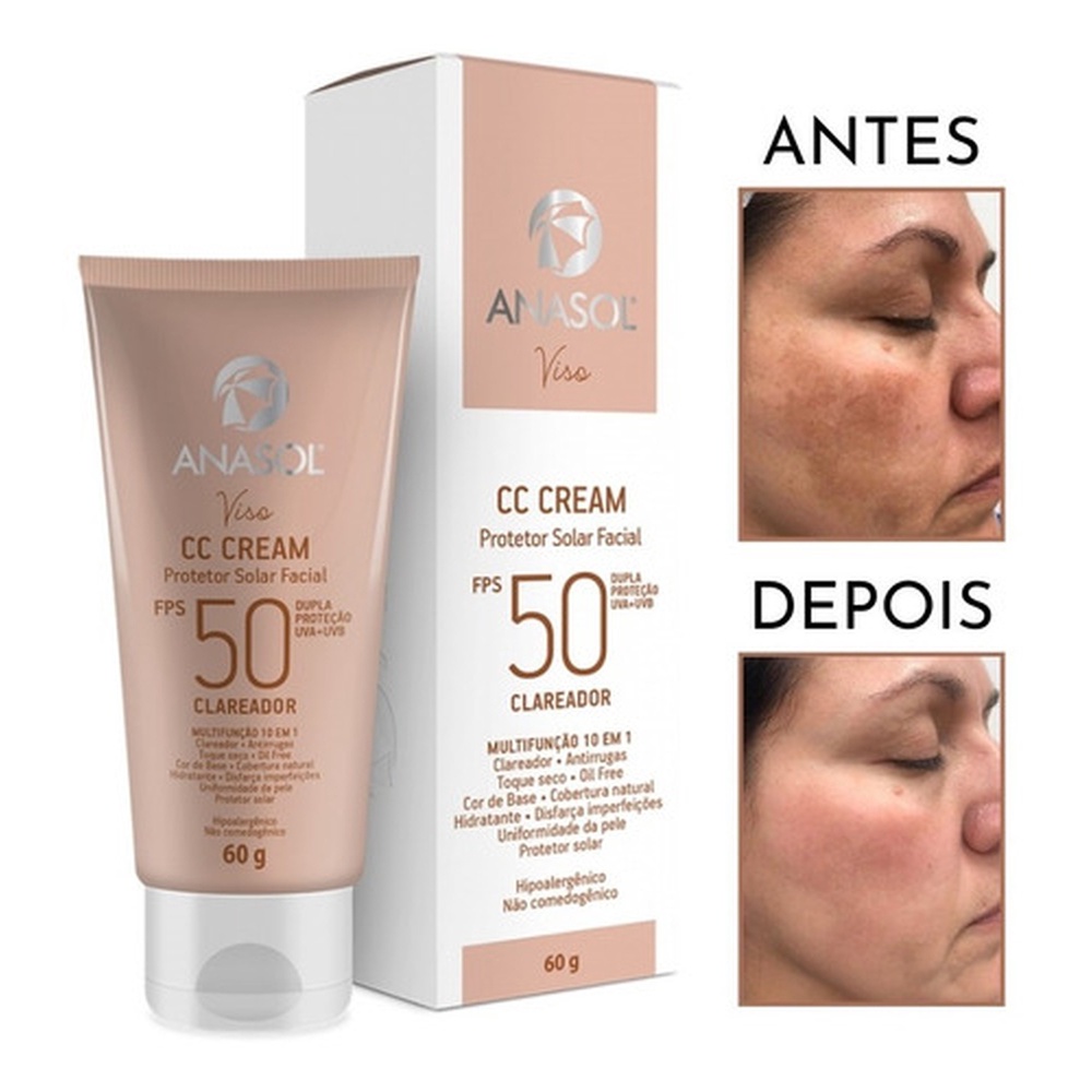 Anasol Cc Cream Protetor Solar Clareador Facial Fps50 60g | Shopee Brasil
