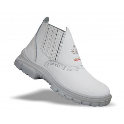 Botina de Segurança Branca Luxo C/ Elástico Bidensidade Hidrofugado ...