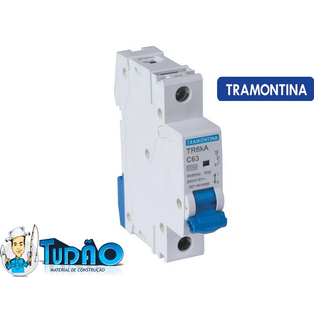 Disjuntor Monopolar DIN 63A Branco - Tramontina | Shopee Brasil