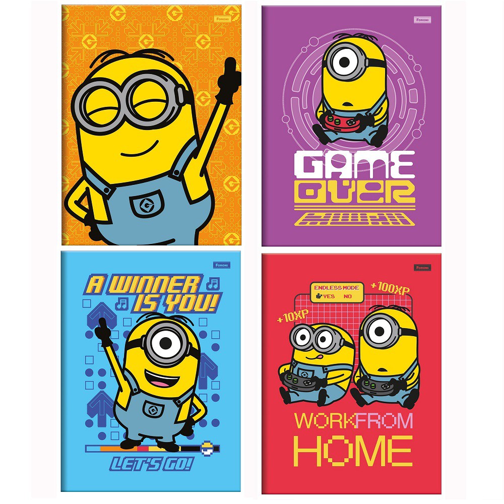 Caderno Brochura Universitário Minions 80 Folhas FORONI | Shopee Brasil