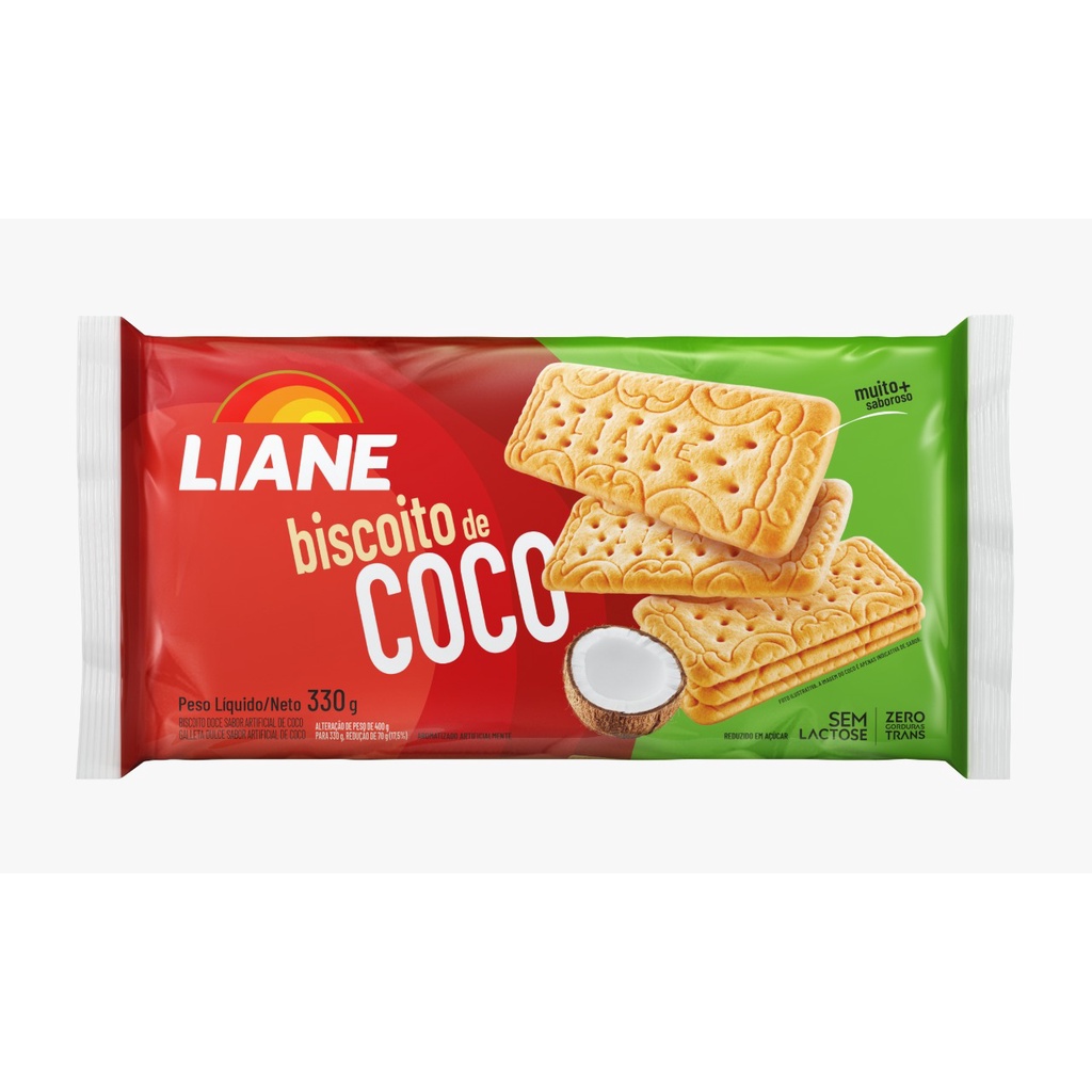 Biscoito Maizena Coco Sem Lactose 330g - Liane | Shopee Brasil