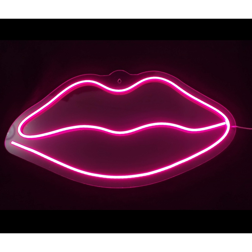 Placa Painel Luminaria Led Neon Boca Pink | Shopee Brasil