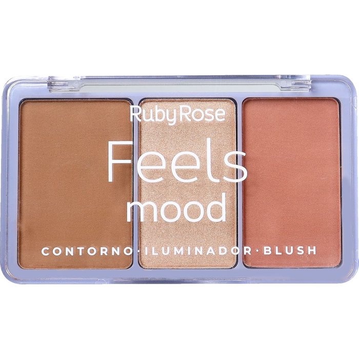 Paleta De Contorno Iluminador e Blush Feels Mood Ruby Rose 13,2g | Shopee Brasil