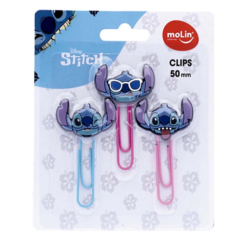 Clips 50mm Disney Stitch Com 3 Unds Molin | Shopee Brasil