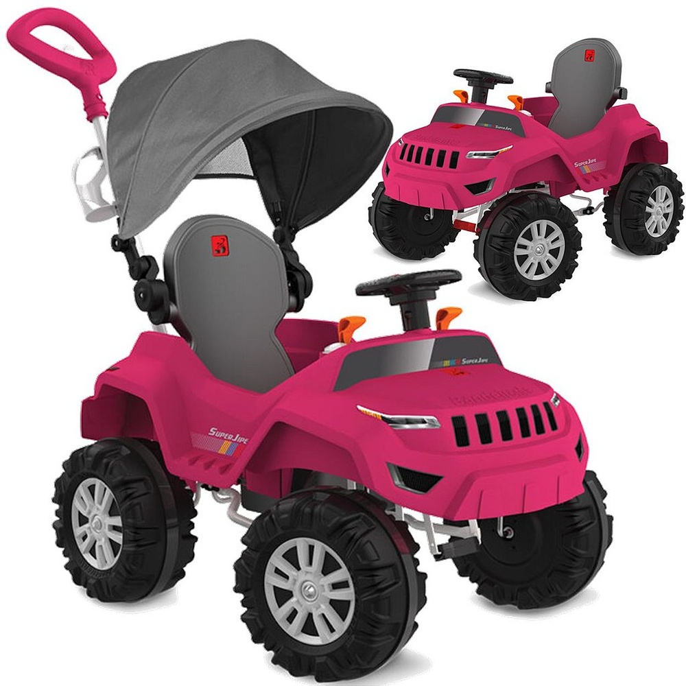 Carrinho Passeio Pedal Bandeirante Superjipe com Capota Pink | Shopee Brasil