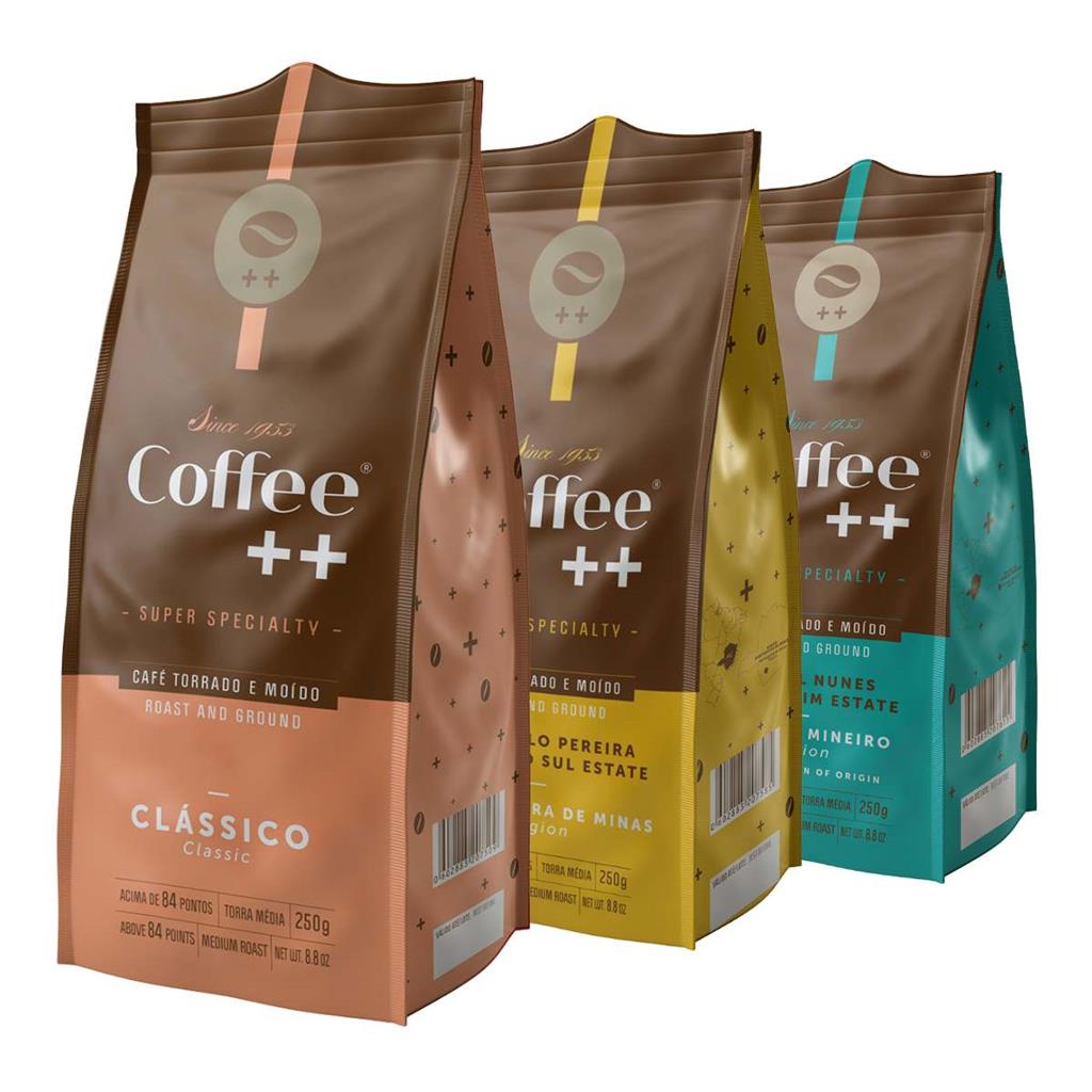 Cafe em Po Moido Torrado, Coffee Mais, 3 Pacotes de 250g | Shopee Brasil