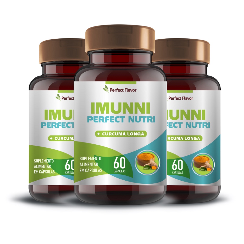 Kit 3uni Imunni Perfect Nutri + Cúrcuma Longa 60 cápsulas - Perfect Flavor | Shopee Brasil