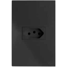 Conjunto 1 Tomada 20A Preto Fosco - Blux Recta Satin | Shopee Brasil