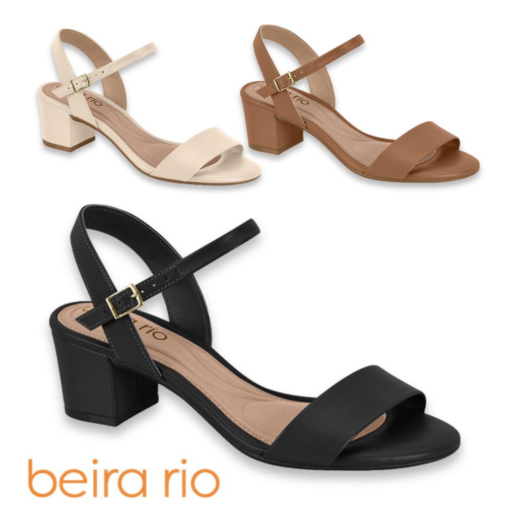 Sandalia Salto Beira Rio Original Feminina Confortavel Fivela Salta ...