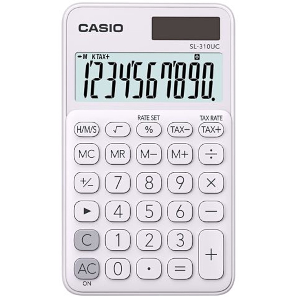 Calculadora De Bolso 10 Dígitos Com Cálculo De Horas Sl-310uc-we-n-dc Branca | Shopee Brasil