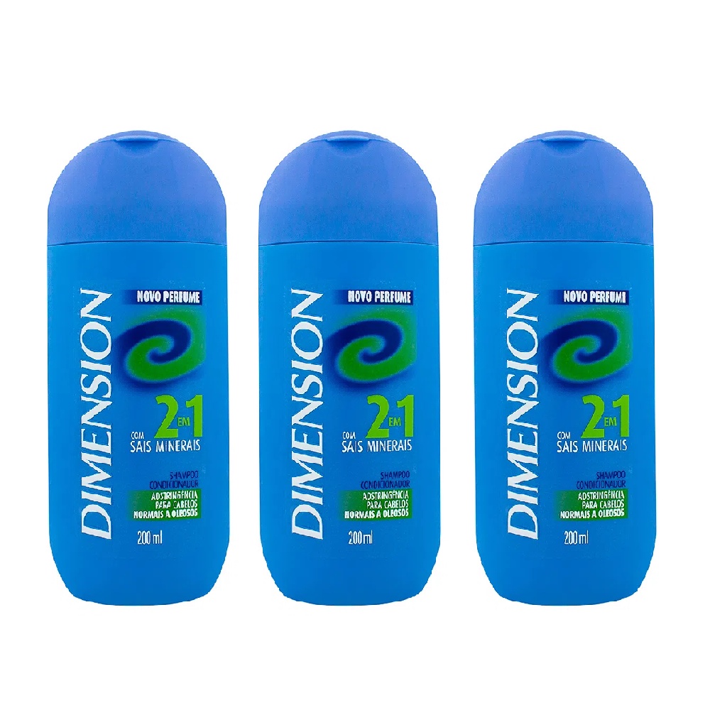 KIT Shampoo Dimension 2 em 1 Oleosos 200ml - 3 Unidades. | Shopee Brasil