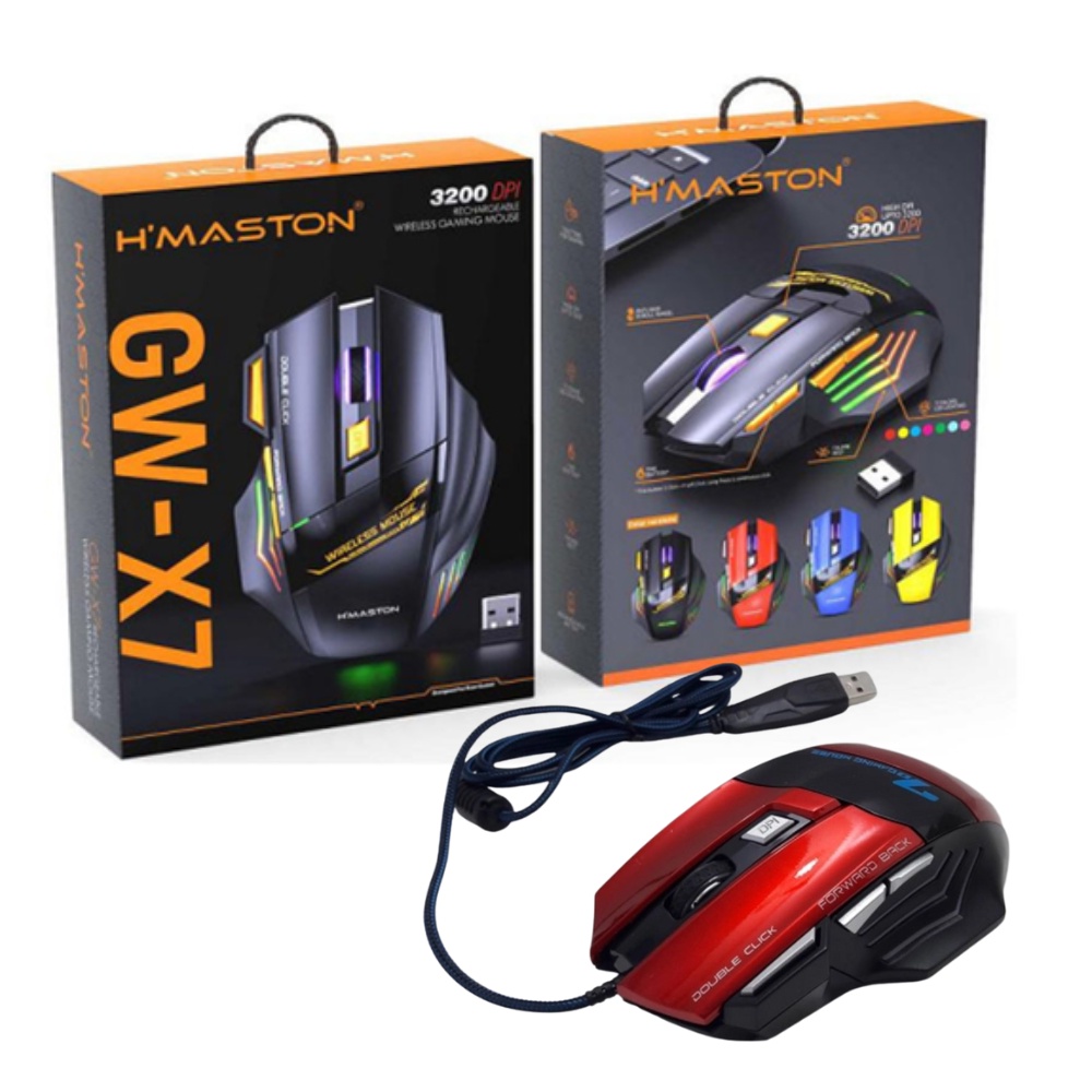 Mouse Gamer Sem Fio Recarregável Receptor USB H'Maston GW-X7 | Shopee ...