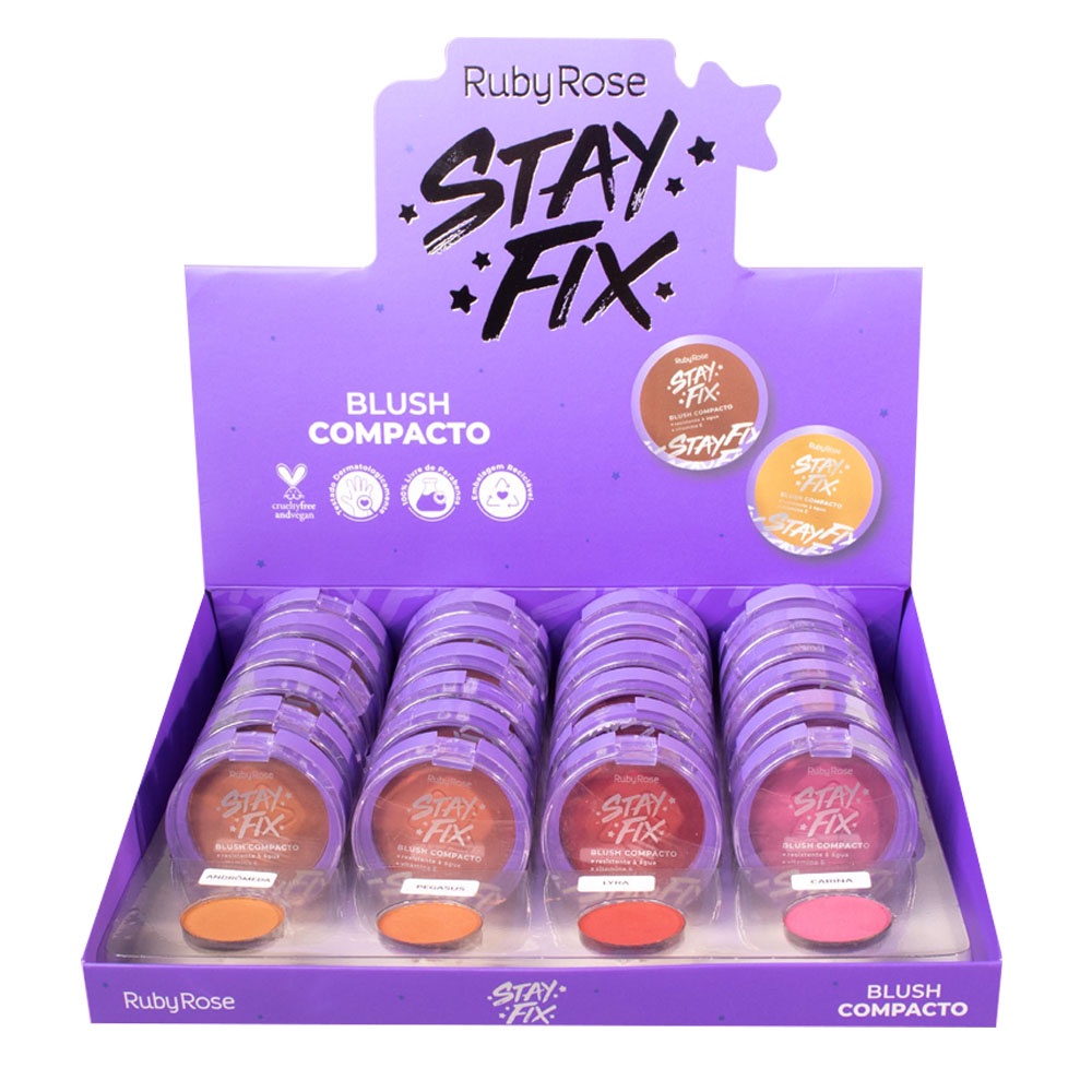 Blush Compacto Stay Fix Ruby Rose 6g | Shopee Brasil