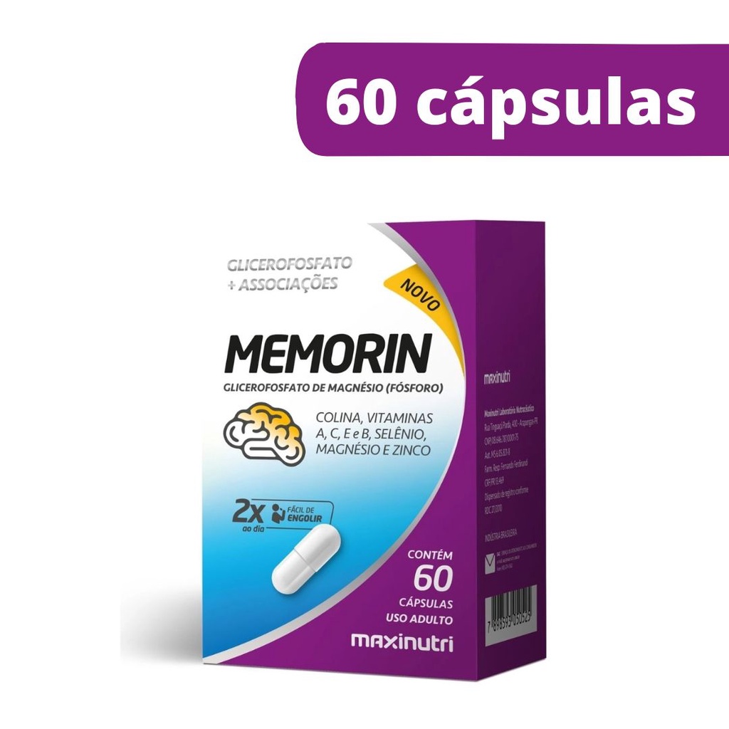 Memorin Maxinutri 60 capsulas - Concentracao e Memoria | Shopee Brasil