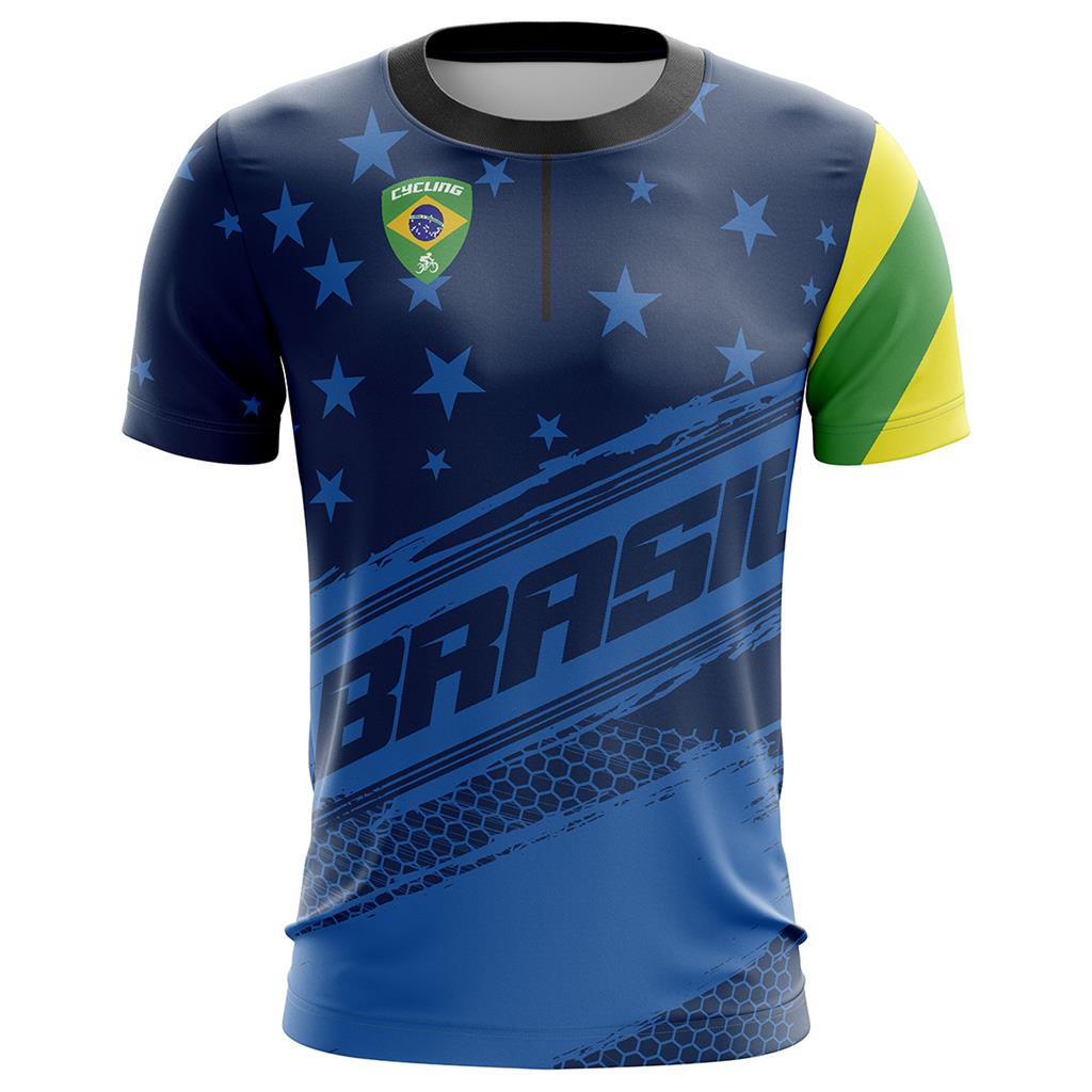 Camisa Dry Fit Masculina Corrida Academia Brasil Cycling | Shopee Brasil