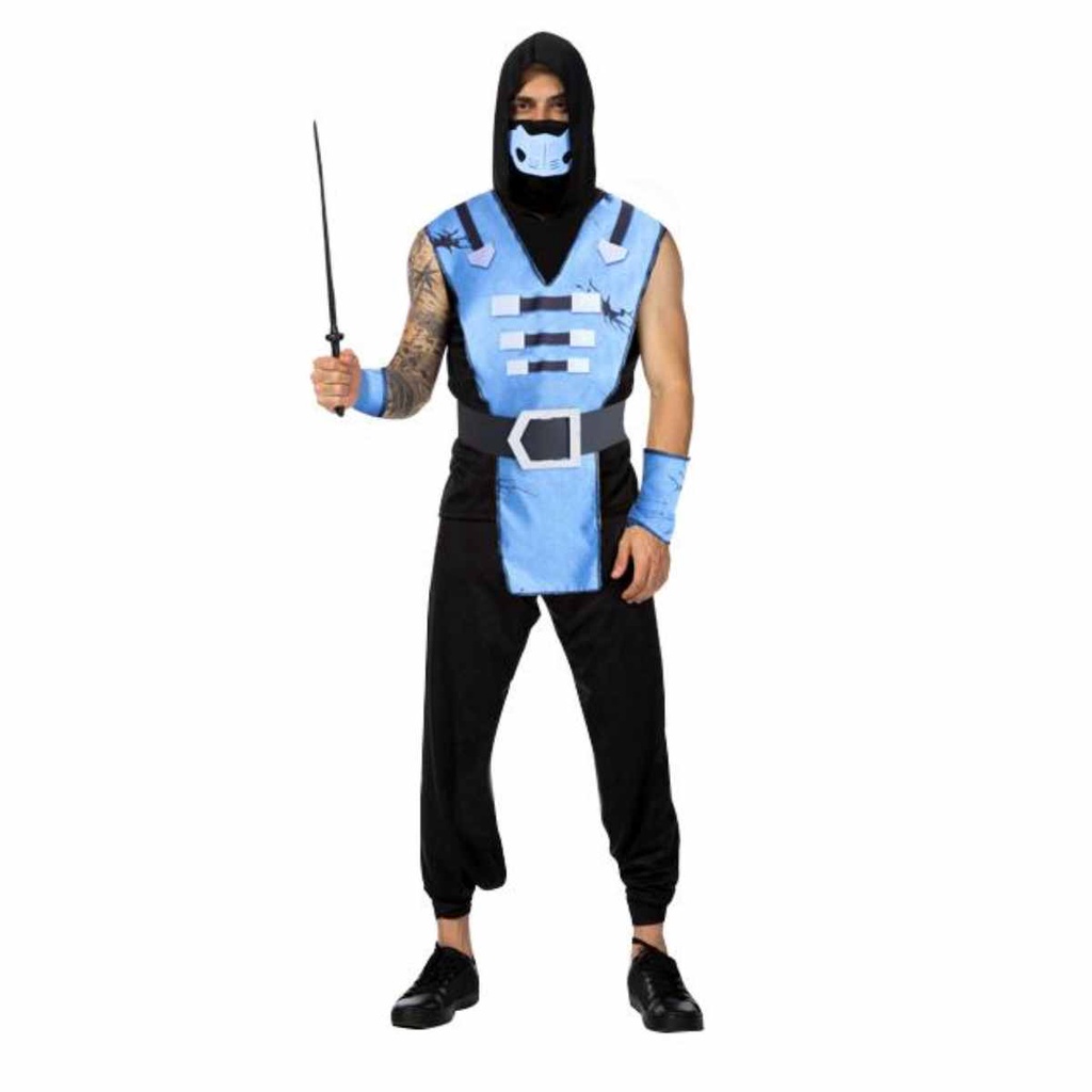 Fantasia Ninja Azul Longa Adulto | Shopee Brasil