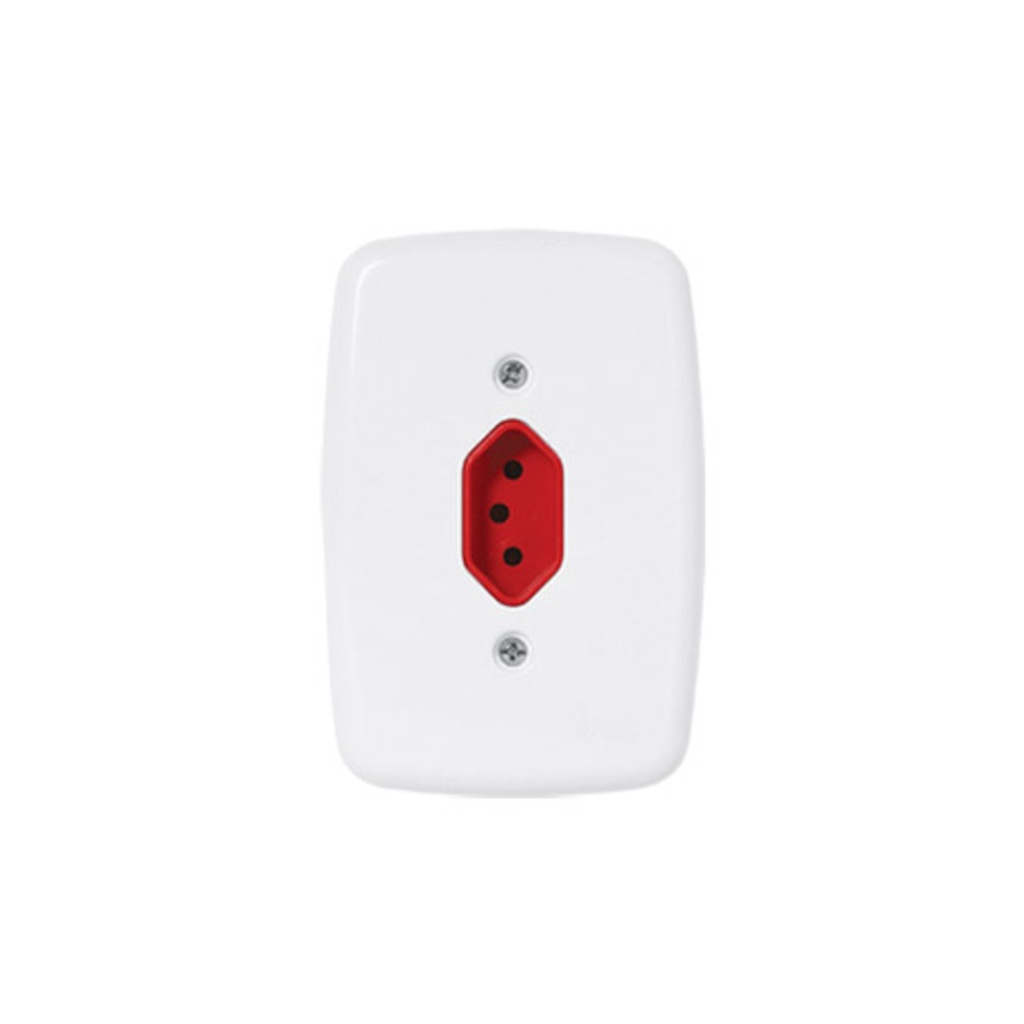 Tomada vertical vermelha simples 20A Pluzie Ideale | Shopee Brasil