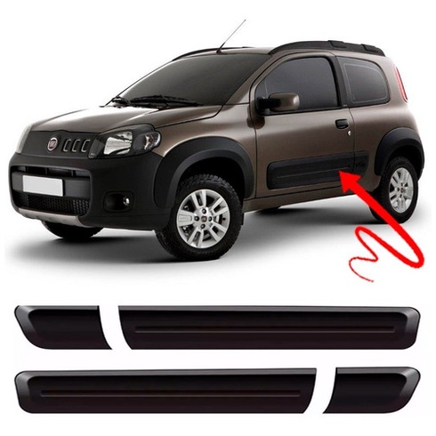Friso Lateral Uno Vivace 2 Portas 2011/ - Mod Original Preto | Shopee ...
