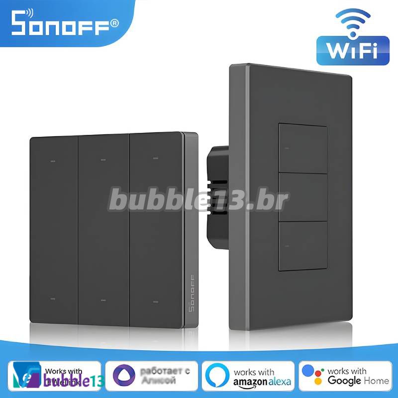 Sonoff Wi-fi Inteligente Interruptor de Parede M5/r5 1/2/3way ...