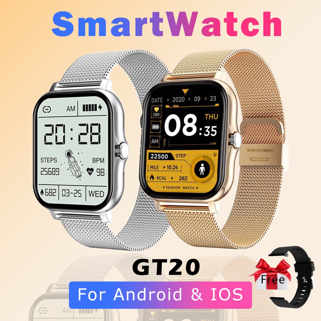 Relógio Inteligente GT20 Para Homens E Mulheres Com Monitor De ...