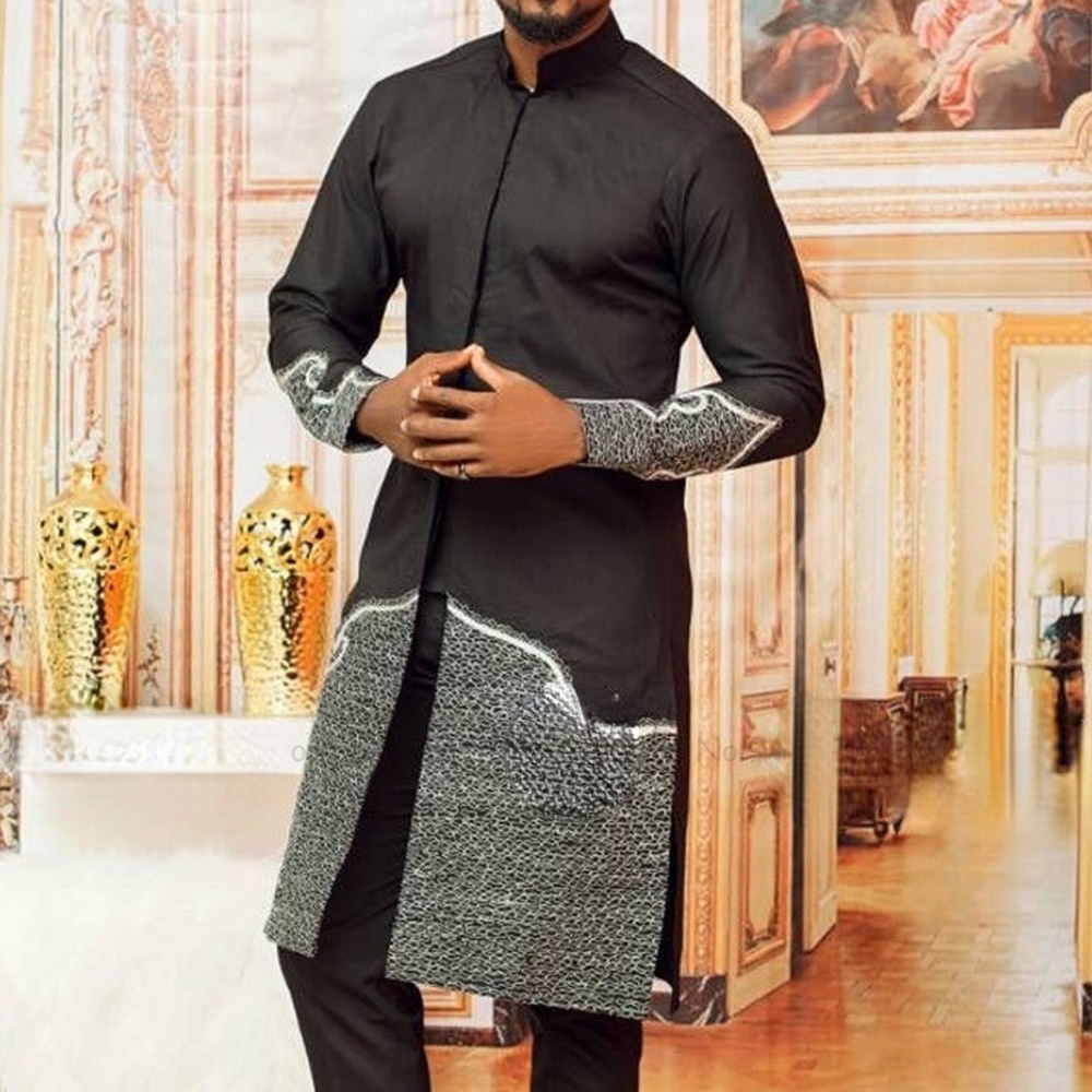 Moda Masculina Muçulmana Dashiki Casual Print Turco Camisas Islâmicas ...