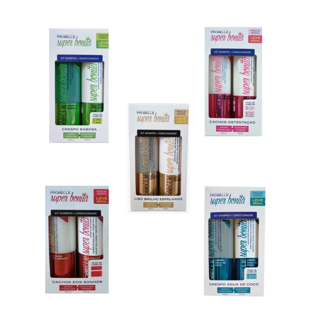 Kit 10 Shampoo e Condicionador 450ml Probelle | Shopee Brasil