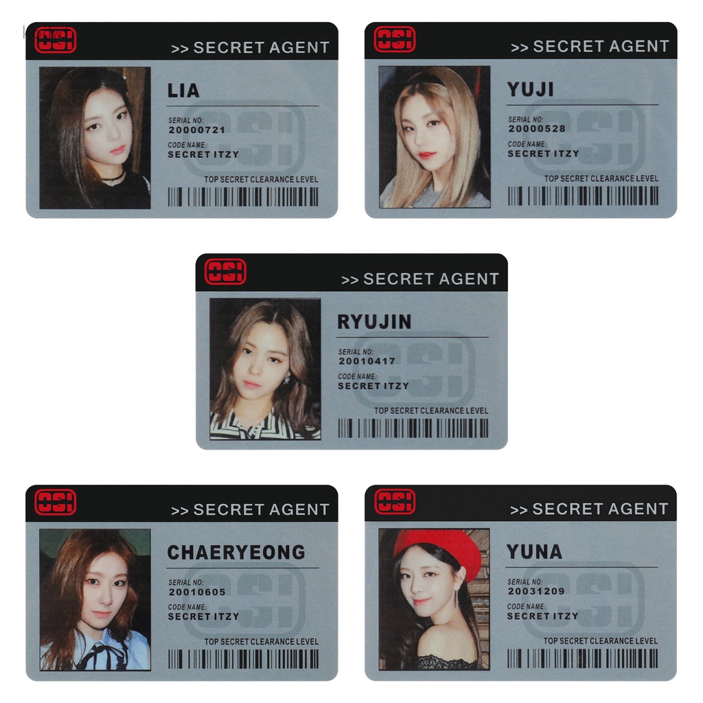 KDF 1Pc Kpop ITZY Character CSI Agent ID Card/Polaroid For Fans ...