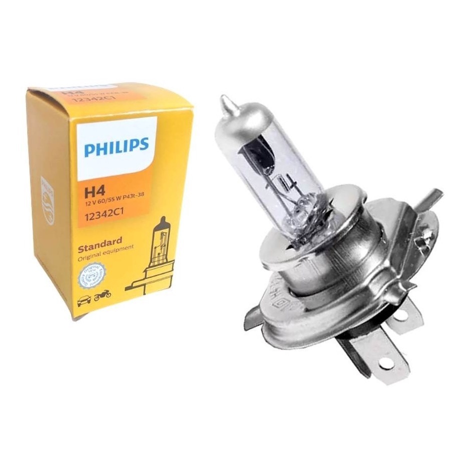 Lampada farol Philips Halogena H4 12v 60w/55w Standard 12342c1 | Shopee ...