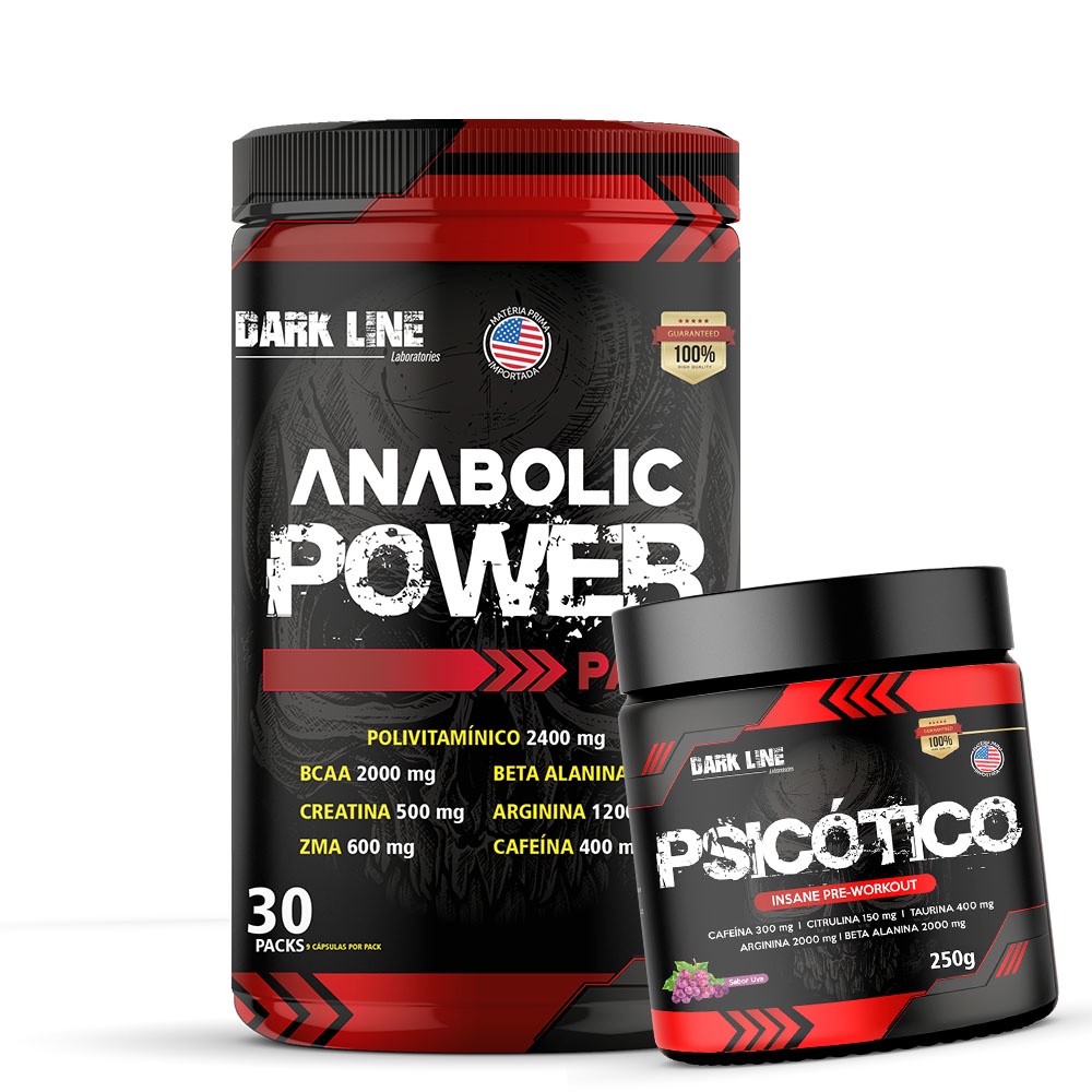 Kit Dark Anabolic Power Pack 30 Packs + Pré Treino | Shopee Brasil
