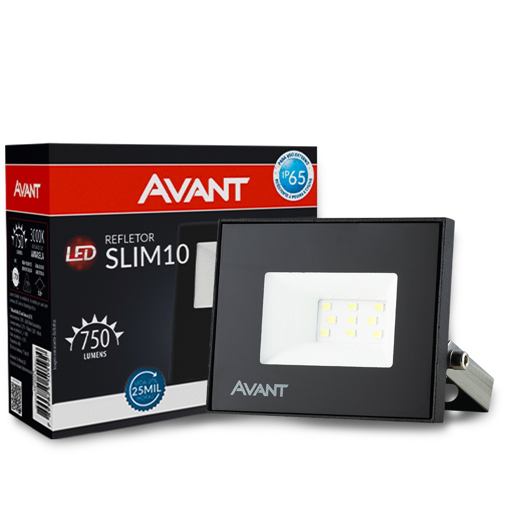 Refletor Led 10W Slim Prova D´água Ip65 Holofote 6500k Avant | Shopee Brasil