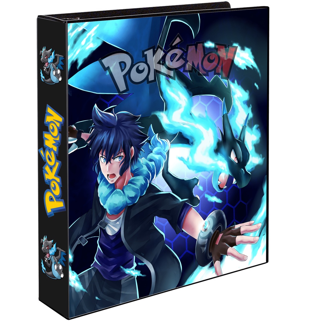 Álbum Pasta Fichario Pokemon Mega Charizard X e Alain P/ Cartas Pokemon ...