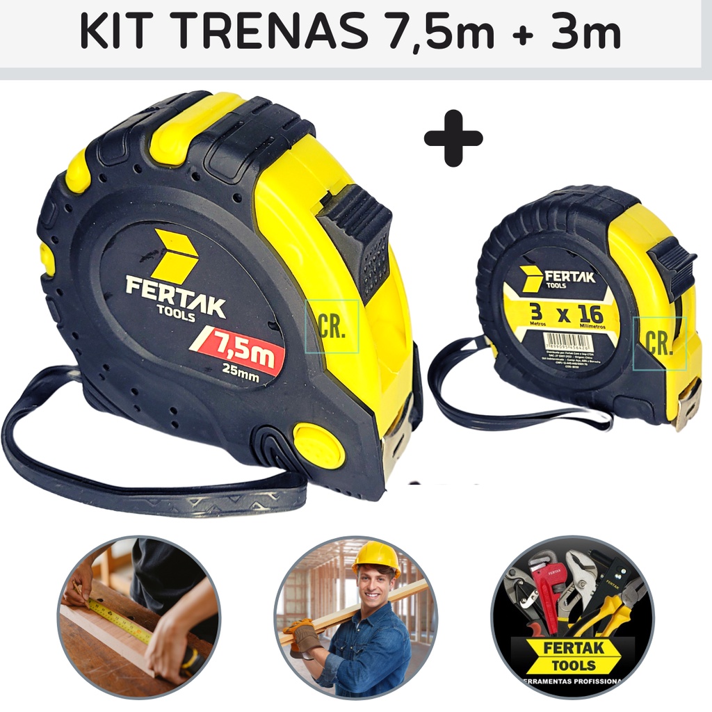 Trena Kit 7,5m+3m Profissional Emborrachada Fertak Com Trava Reforçada ...