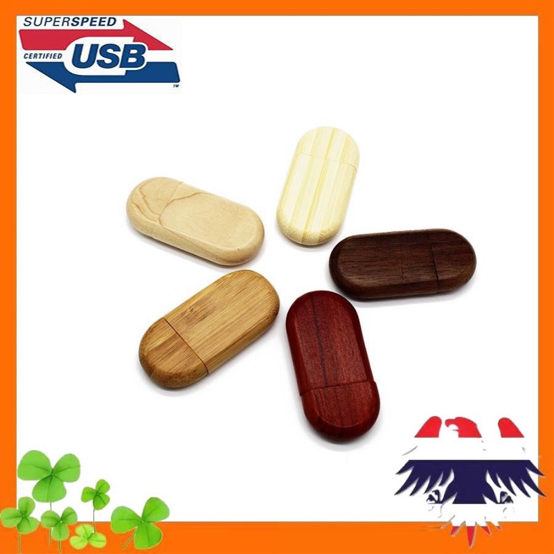 Pen drive oval De Madeira USB2.0 4GB 64GB 256GB 512GB 1TB 2TB | Shopee ...