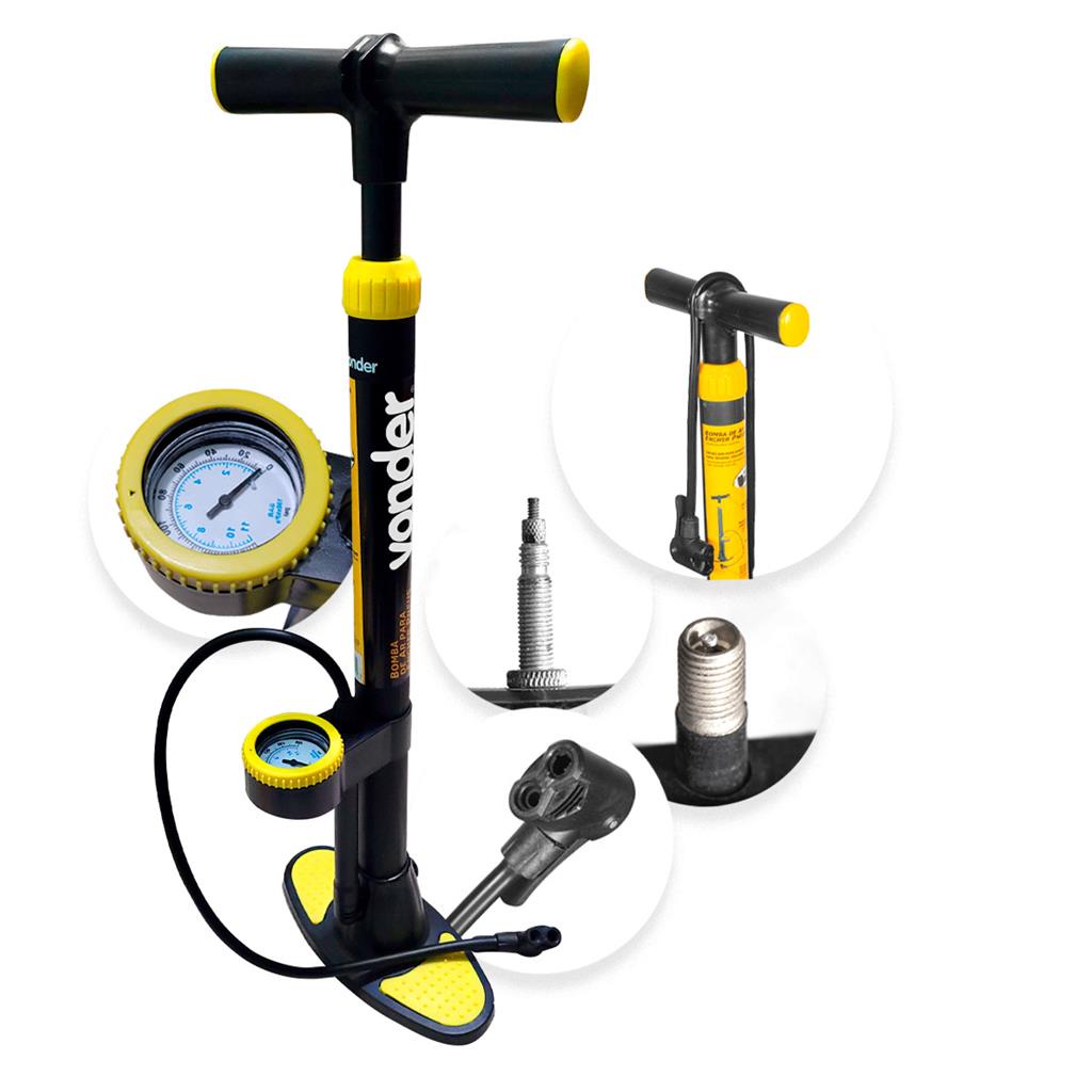 Bomba de Ar Manual Bombinha Encher Pneu Vonder 60cm para Bike Carro ...