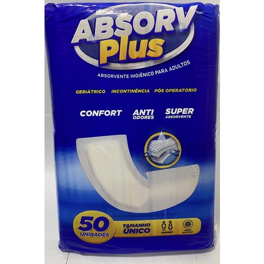 ABSORVENTE GERIATRICO ABSORV PLUS c/50 PÓS PARTO INCONTINÊNCIA PÓS ...