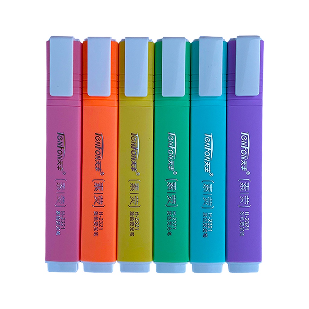 Kit 6 Marca Texto Pastel Grande Tenfon 6 Cores | Shopee Brasil