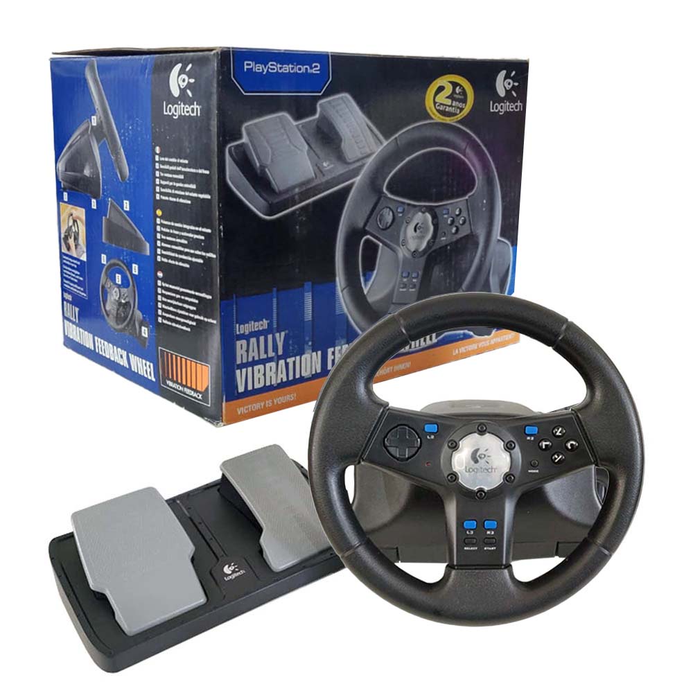 Volante Logitech Com Fio Rally Vibration Feedback Wheel PS2 (Novo ...