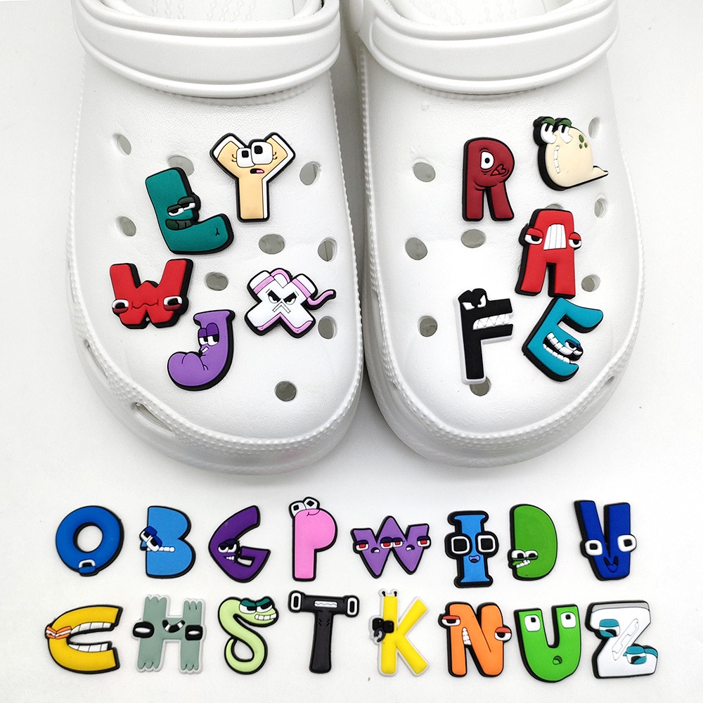 Alfabeto Lore Jibits croc Pin Cute A-Z Letra jibitz Charm Cartoon ...