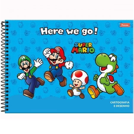 Caderno Cartografia e Desenho FORONI Super Mario | Shopee Brasil