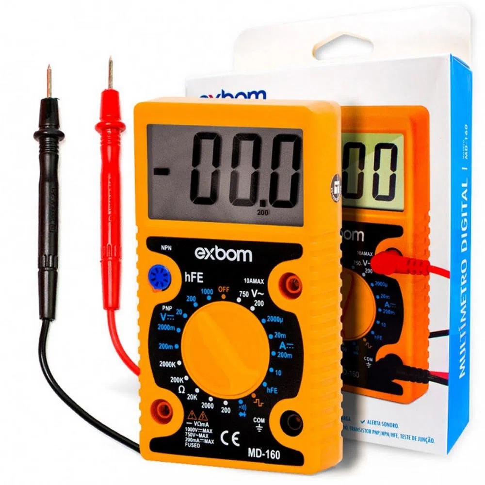 Multimetro Digital Profissional Portatil Original Com Bip | Shopee Brasil