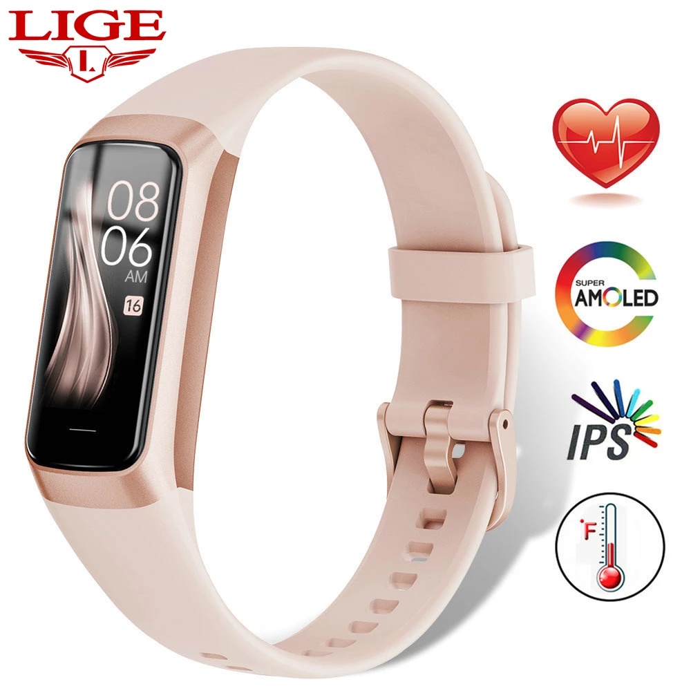 LIGE Nova Smartwatch Sport Fitness Tracker Tela AMOLED À Prova D'água ...