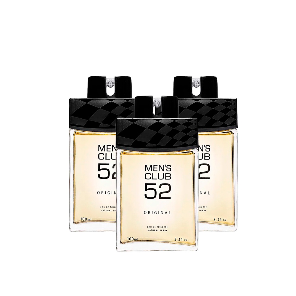 Kit 3 Perfume Men's Club 52 Original Eau De Toilette Masculino Deo ...